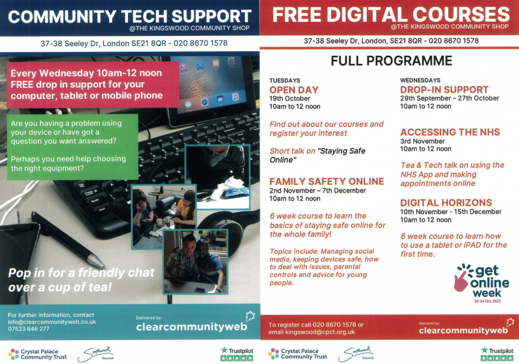 Free Digital courses – Camberwell & Dulwich Children and Family Hub